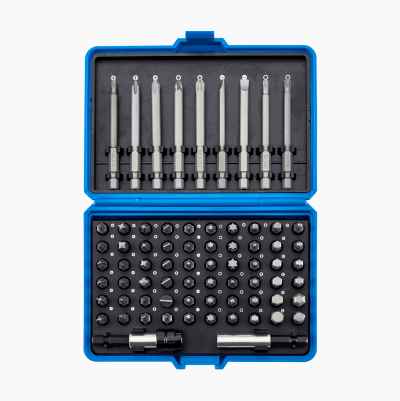 Bit and socket set with ratchet screwdriver, 65 parts - Biltema.no