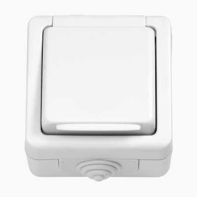 Outdoor wall socket, single, white - Biltema.dk