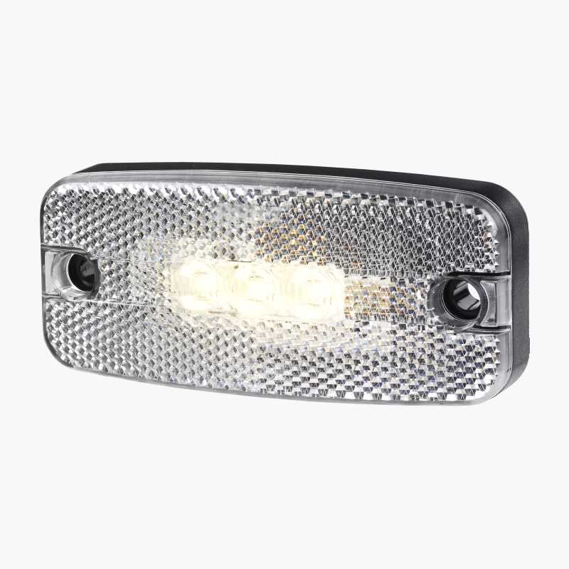 Front position light and reflector, white, 110 x 45 mm - Biltema.se
