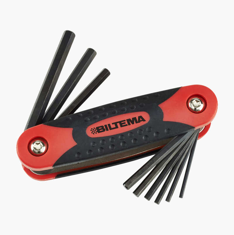 Allen key set, foldable, inches, 9 parts - Biltema.fi