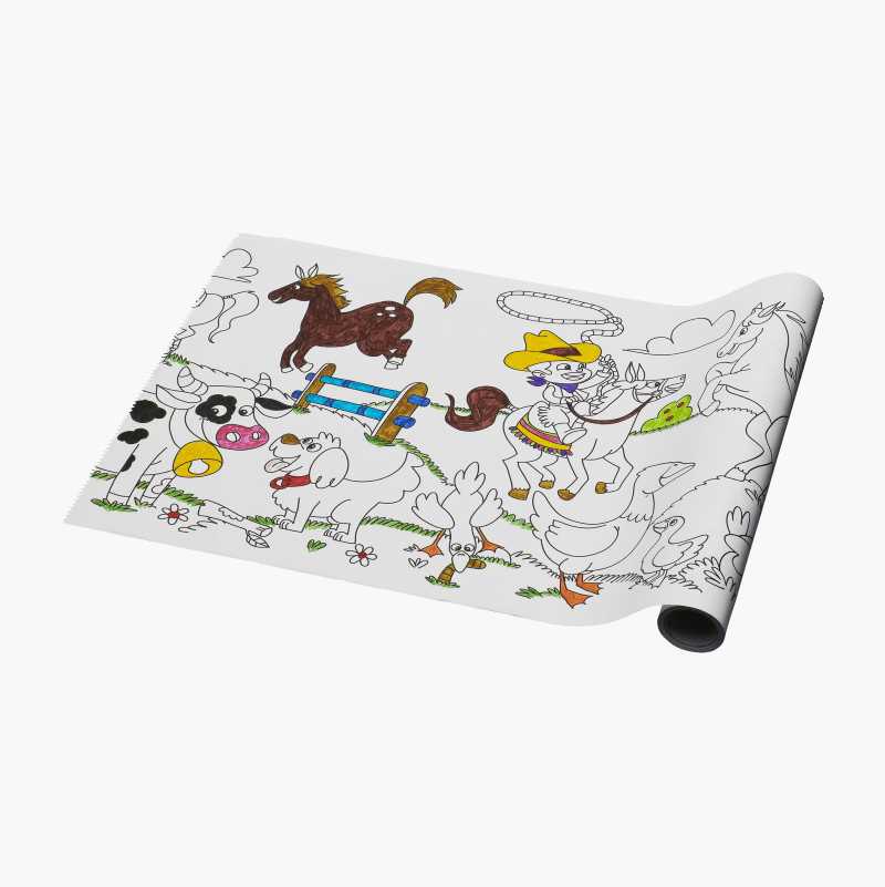 Tegnepapir på rull, bondegård, 4 m - Biltema.no