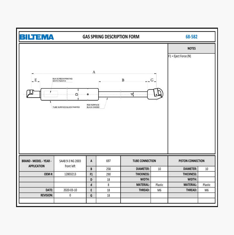 Gas spring, dynamic - Biltema.dk