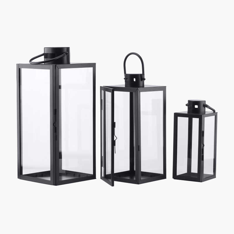 Lyslykt, 3-pakning, svart - Biltema.no