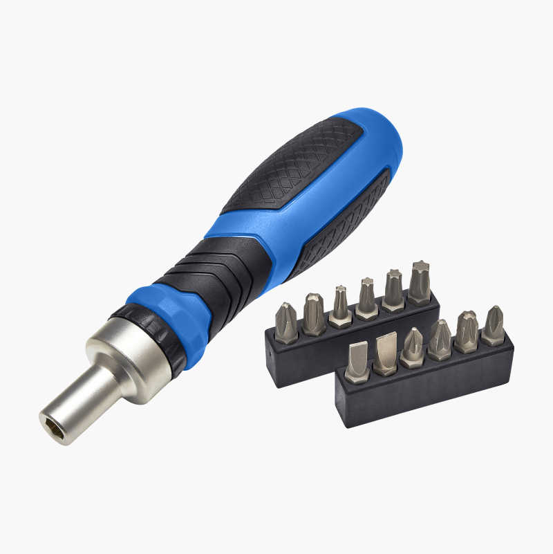Ratchet screwdriver and bits, 13 parts - Biltema.fi