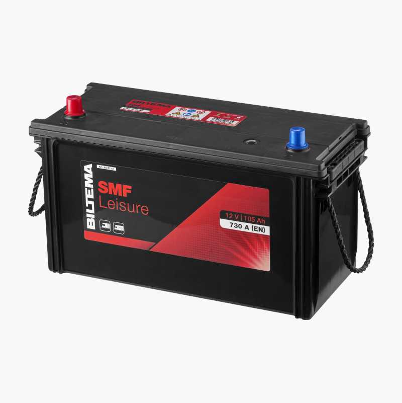 Recreational battery Silver, 12 V, 105 Ah - Biltema.fi
