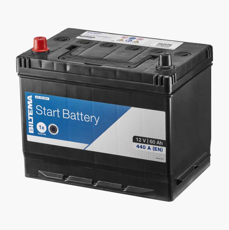 Starter battery, 12 V, 60 Ah - Biltema.dk
