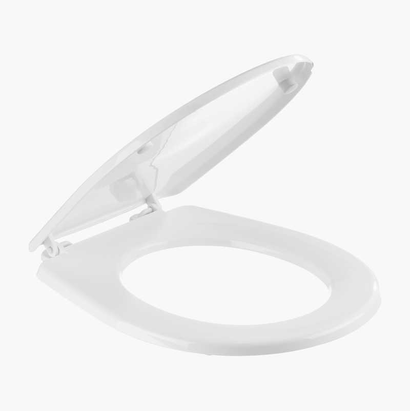 Toilet seat, white plastic - Biltema.dk