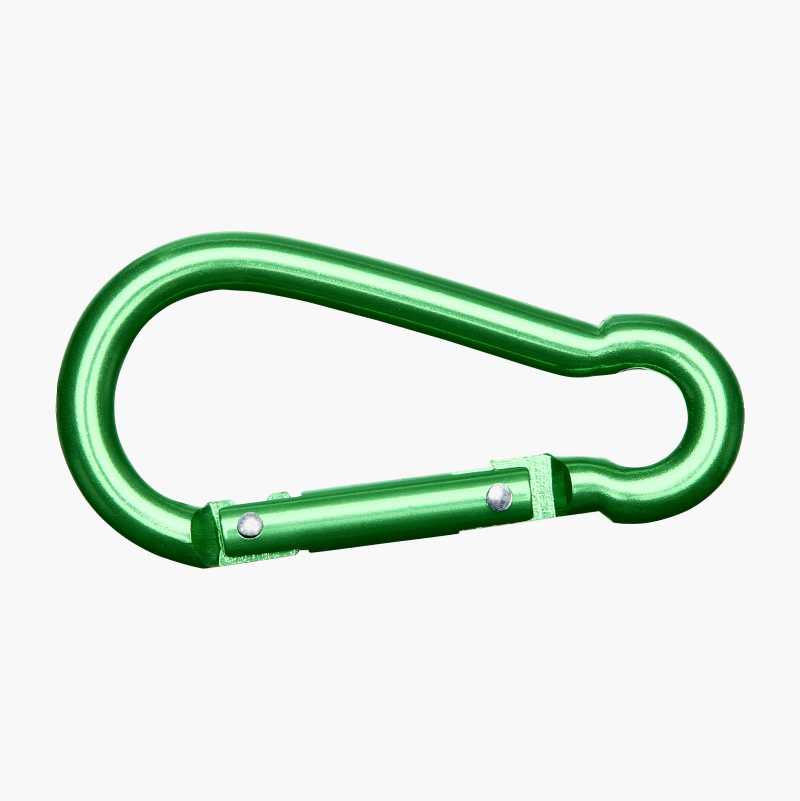 Carabiner aluminium, green - Biltema.no