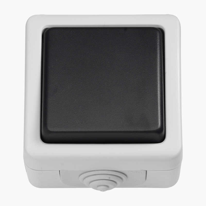 Outdoor Switch, single, grey/black - Biltema.fi