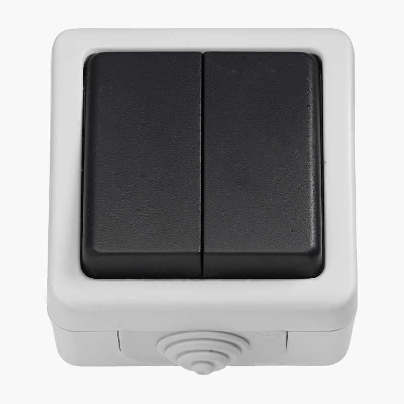 Outdoor Switch, double, grey/black - Biltema.no