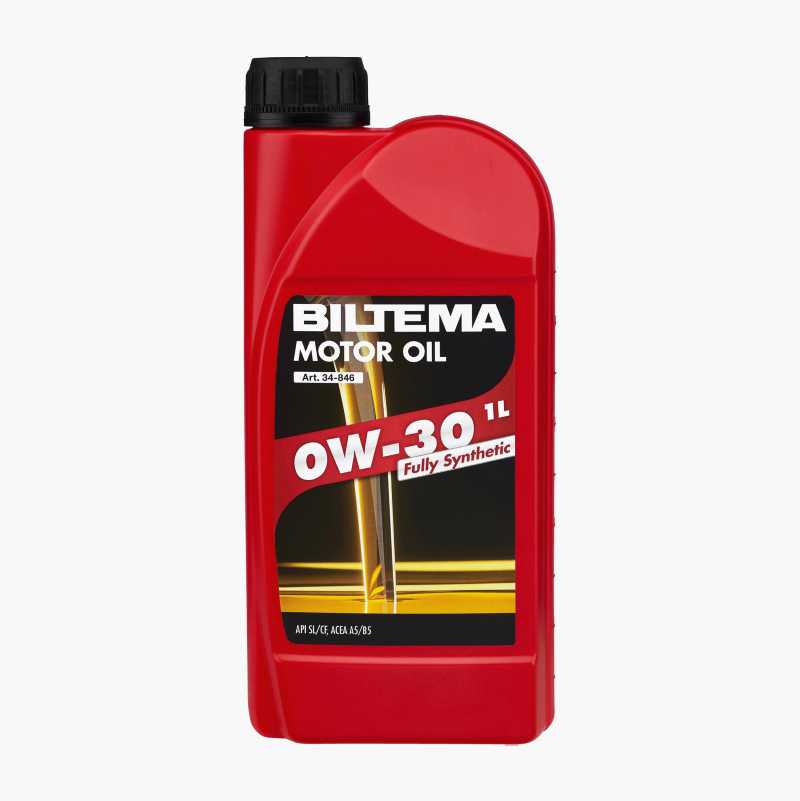 Fully synthetic motor oil 0W-30, ACEA A5/B5, 1 litre - Biltema.fi