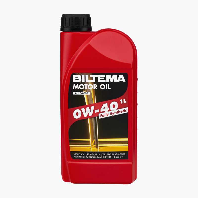 Fuldsyntetisk motorolie 0W-40, ACEA A3/B3, A3/B4, 1 liter - Biltema.dk