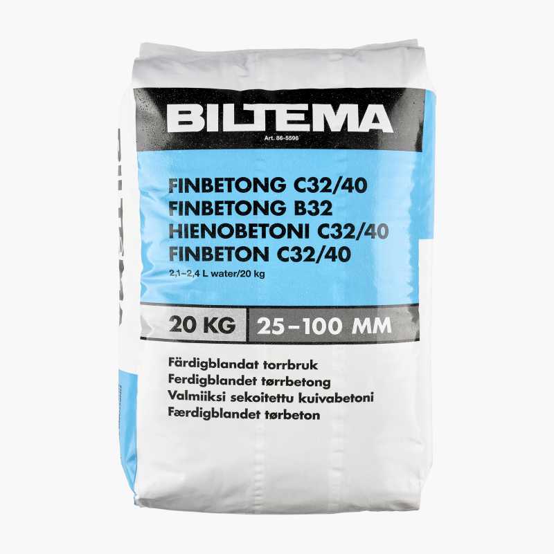 Fine concrete C32/40, 20kg - Biltema.se