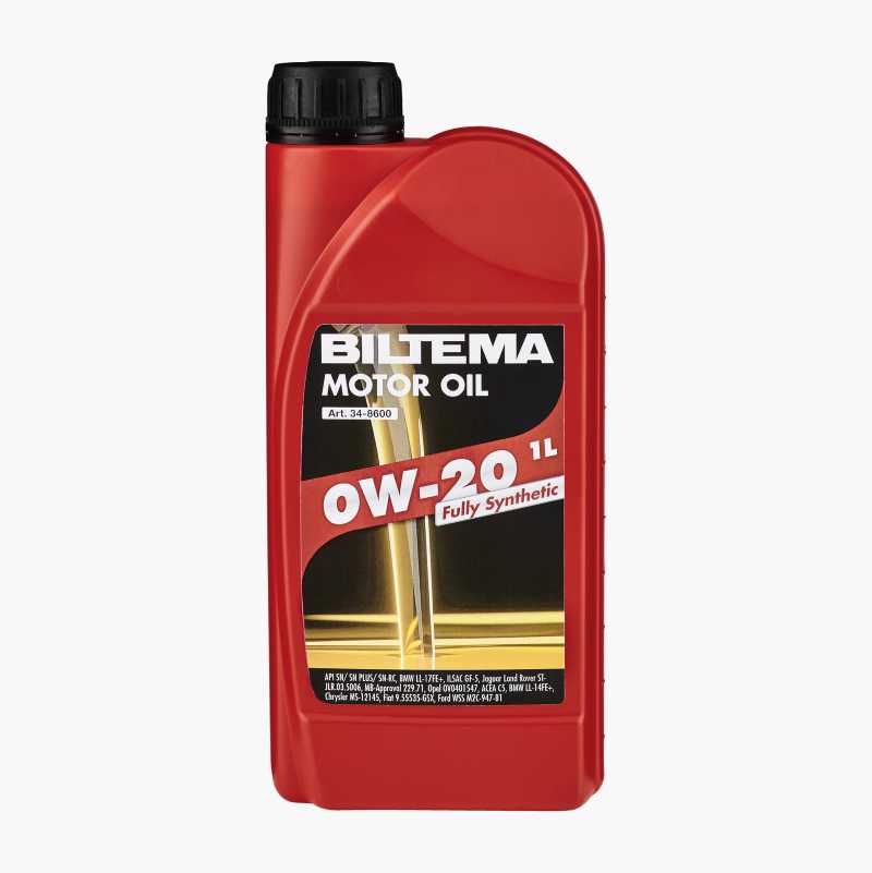 Fully synthetic motor oil ACEA C5 0W-20, 1 l - Biltema.no