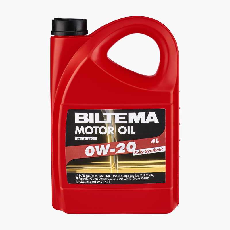 Fully synthetic motor oil 0W-20, ACEA C5, 4 litre - Biltema.no