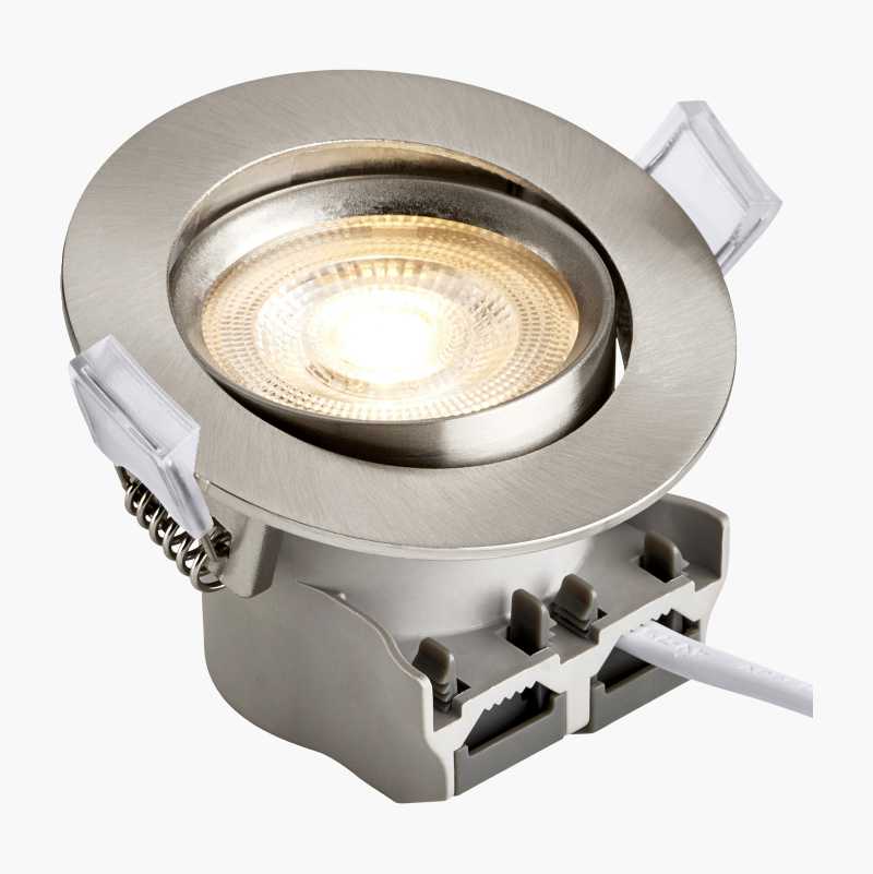 Recessed spotlight LED, IP20, brushed nickel - Biltema.no