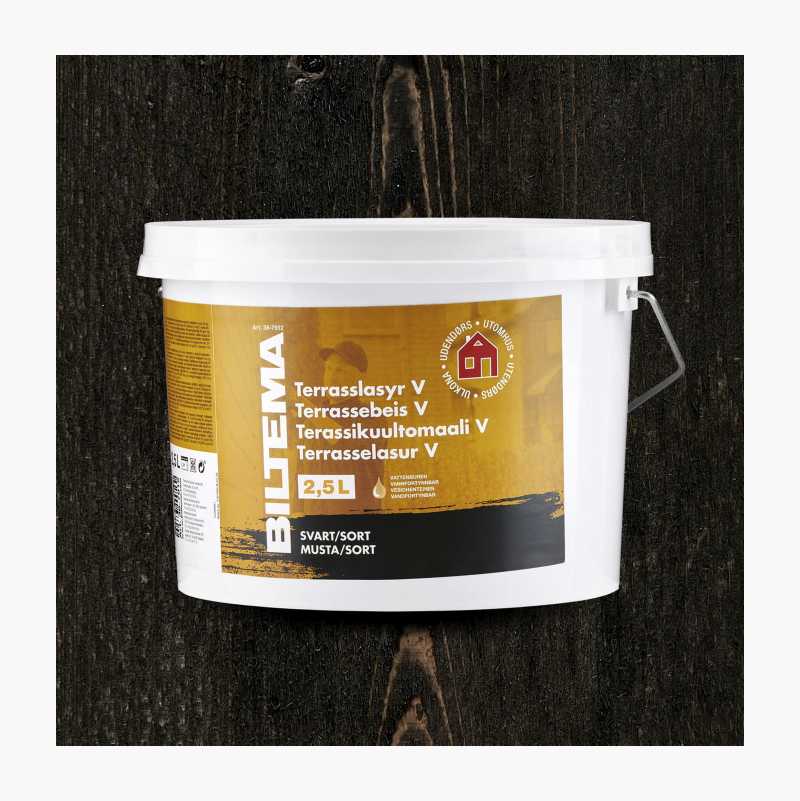 Terrassebeis V, sort, 2,5 liter - Biltema.no