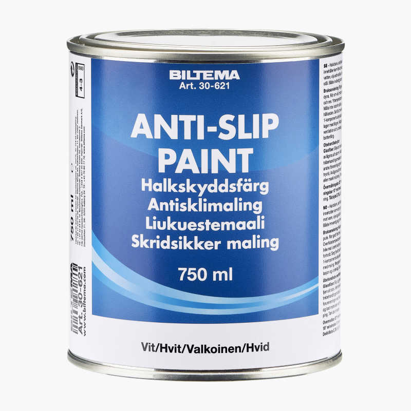 Anti-slip paint, white 0.75 litre - Biltema.no