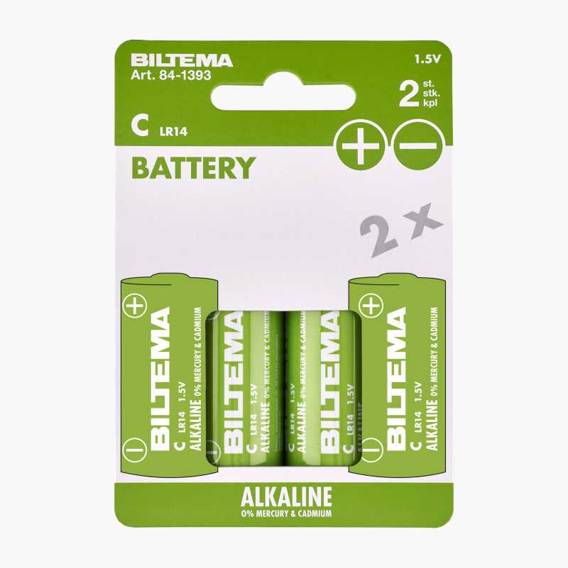 C/LR14 Alkaline Batteries, 2-pack - Biltema.dk