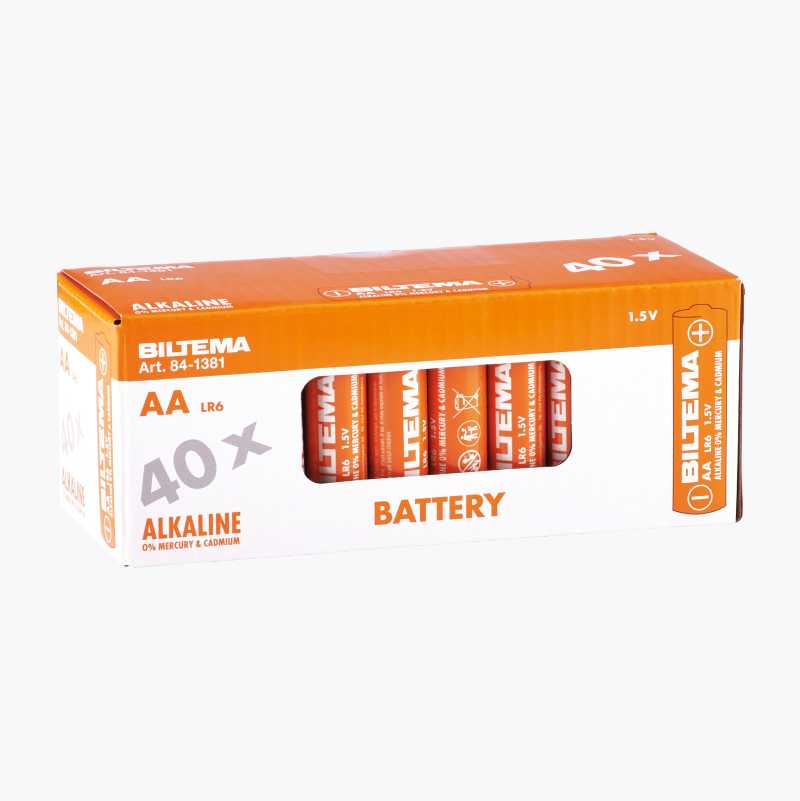AA/LR6 Alkalist batteri, 40-pack - Biltema.se