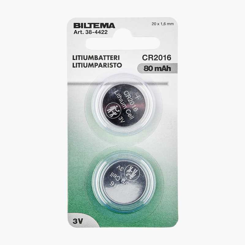 CR2016 Litiumparisto, 2 kpl - Biltema.fi