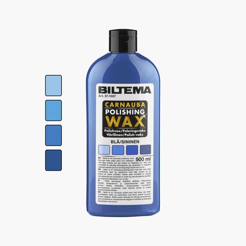 Polish-voks med farve, blå, 500 ml - Biltema.dk