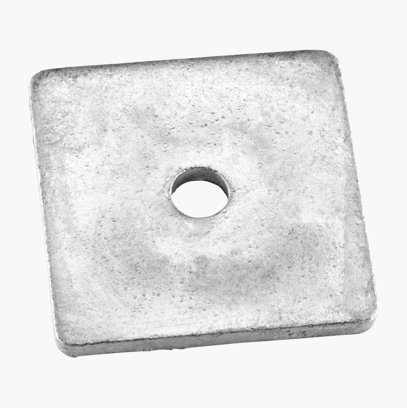 Square washer M8, 50 x 50 mm, hot-dip galvanised, 10 st. - Biltema.no