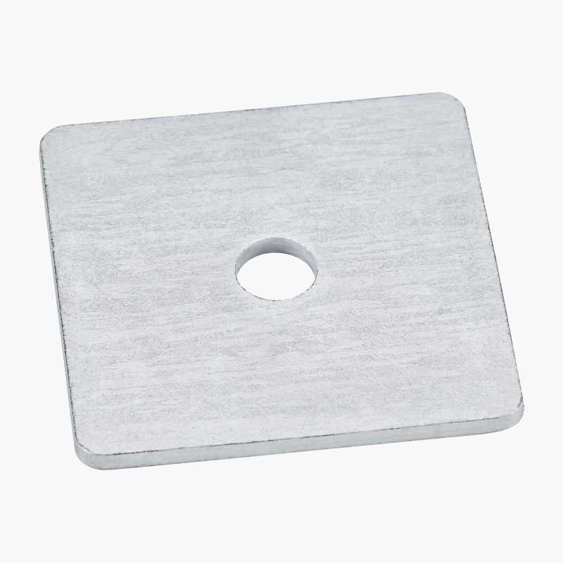 Square washer M8, 50 x 50 mm, hot-dip galvanised, 10-pack. - Biltema.dk