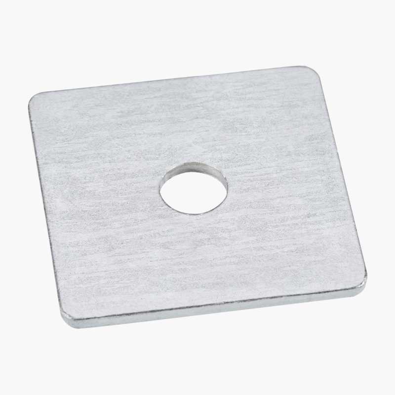 Square washer M10, 50 x 50 mm, electrogalvanized, 10-pack. - Biltema.dk