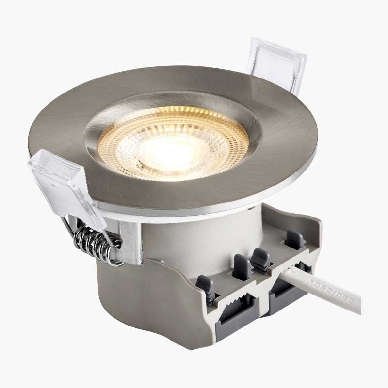 Inbyggnadsspot LED, IP65, borstad nickel - Biltema.se