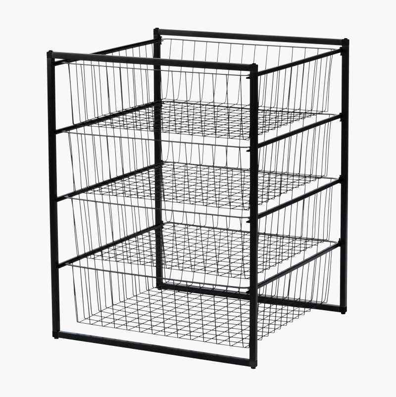 Wire basket with stand, black, 55 cm - Biltema.dk
