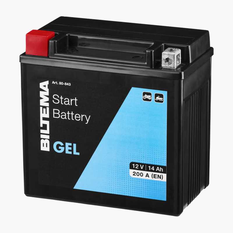 MC-batteri gelé, 12 V, 14 Ah, 151 x 87 x 147 mm - Biltema.no