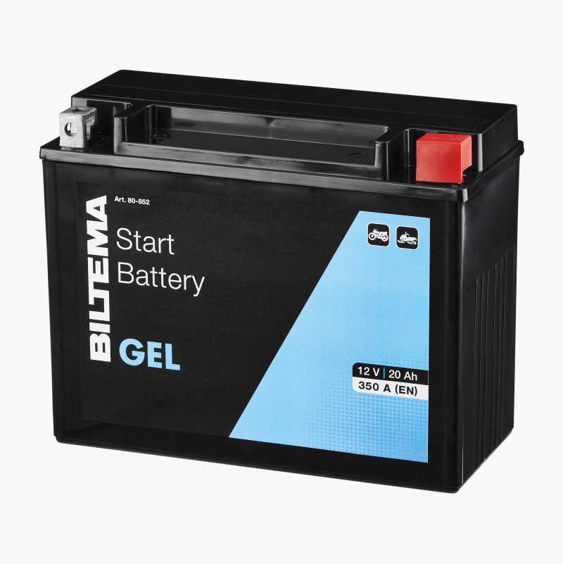 MC-batteri Gel, 12 V, 20 Ah, 205 x 89 x 164 mm - Biltema.dk
