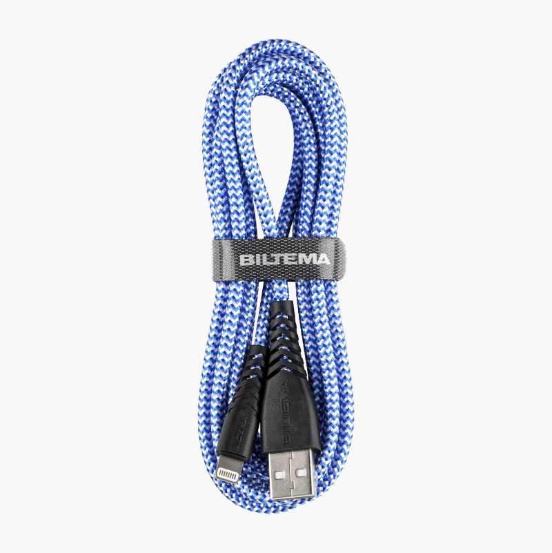 USB charging/syncing cable with lightning connector, 2 m - Biltema.se