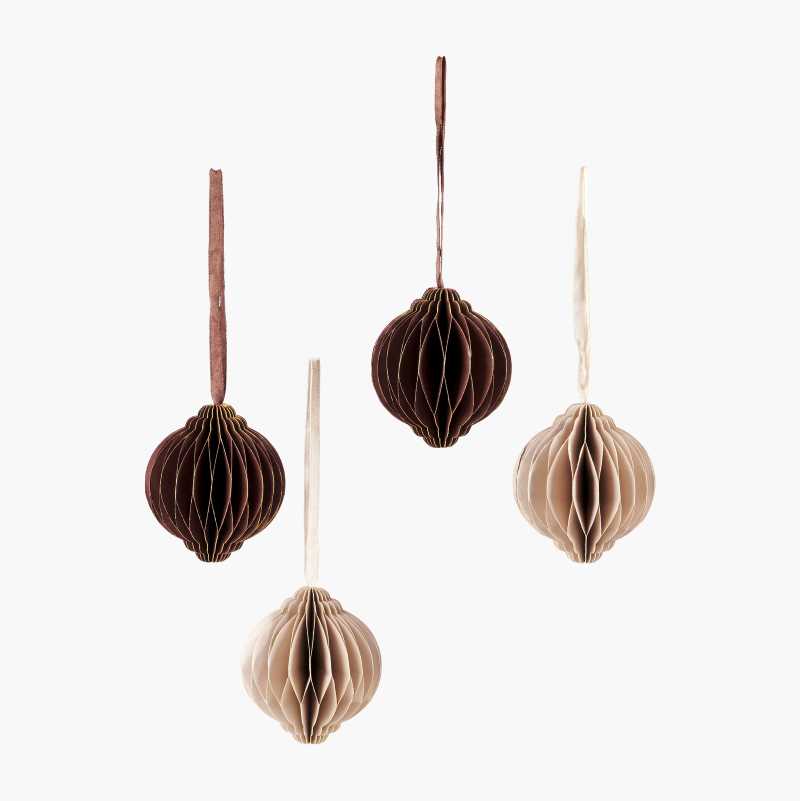 Paper Christmas baubles, 4-pack - Biltema.se