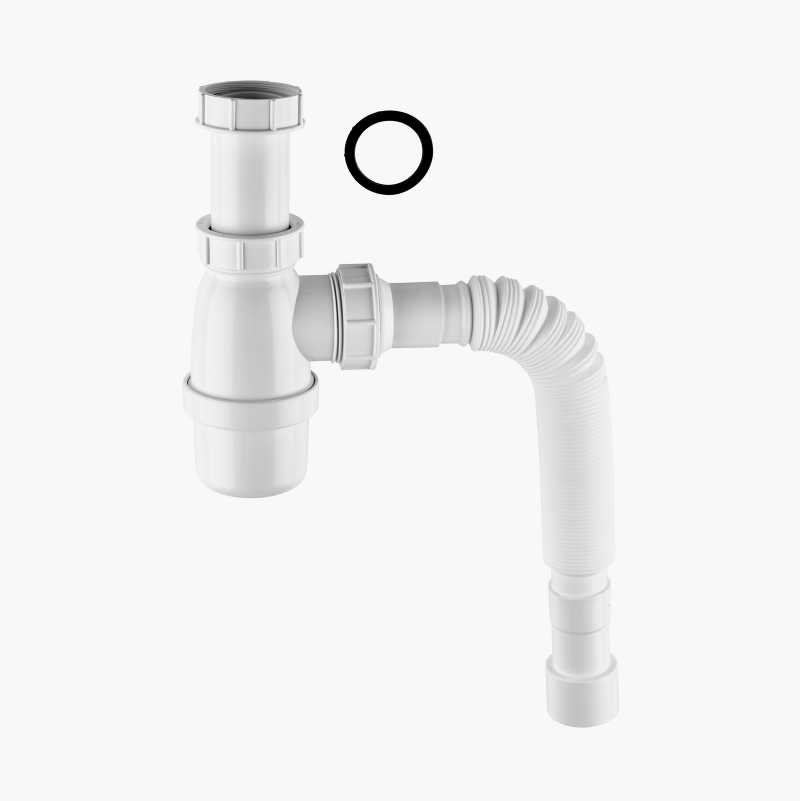 Water trap with flex hose, 1 ½” (R40) x Ø 32/40 mm - Biltema.fi