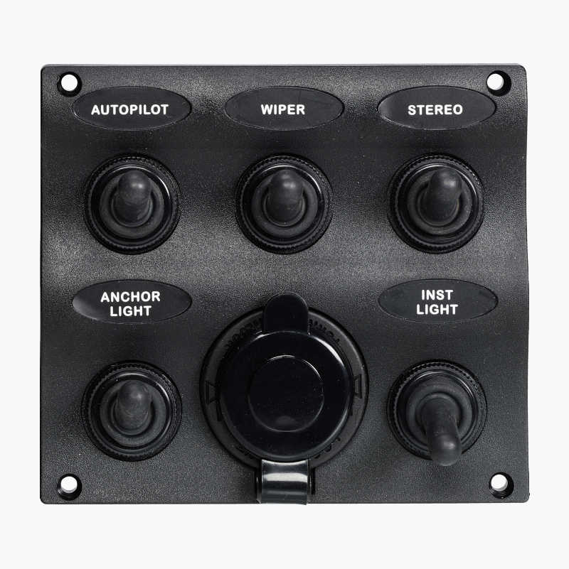 Switch panel, 5 switches + 12 V - Biltema.no