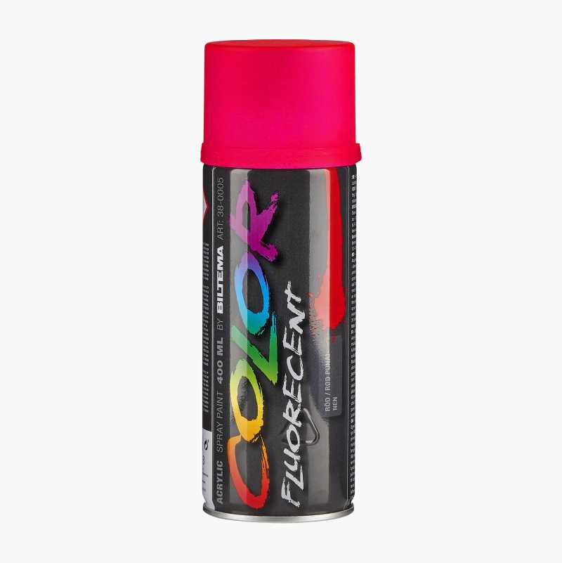 Spraypaint, fluorescent, red, 400 ml - Biltema.no