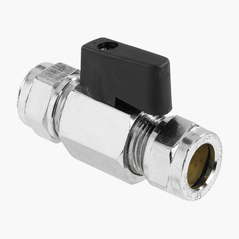 Mini ball valve, straight, 12 x 12 mm - Biltema.no