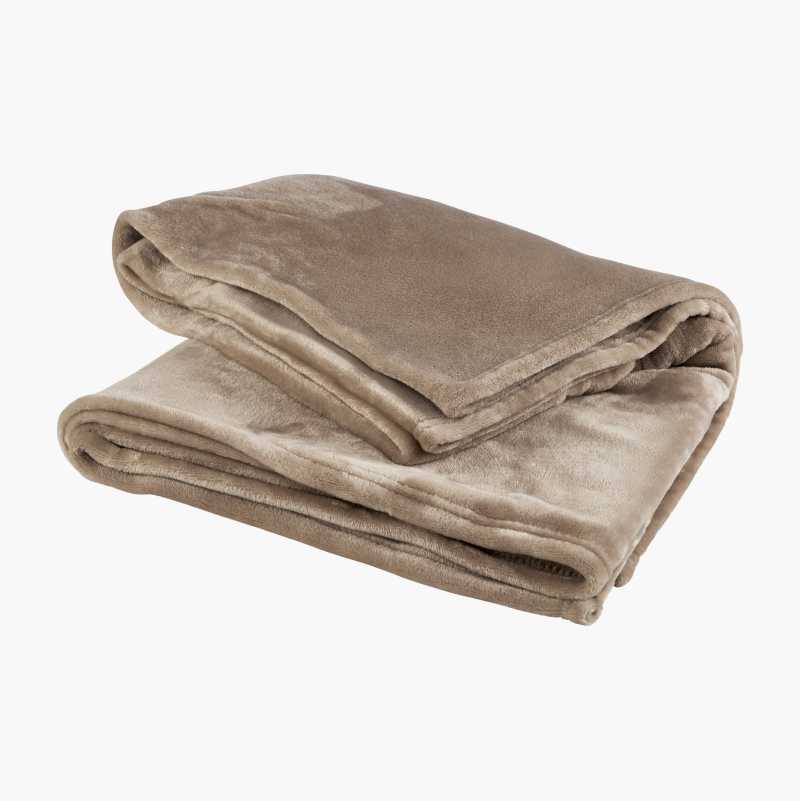 Fleeceviltti, 130 x 160 cm, beige - Biltema.fi