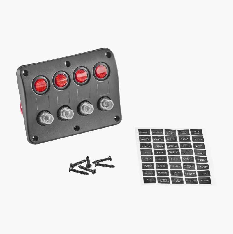 Switch panel, 4 switches, 12/24 V - Biltema.se