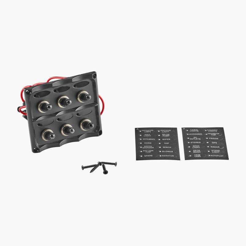 Switch panel, 6 switches, 12/24 V - Biltema.se