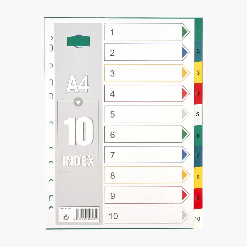 Skilleblade A4, 1-10 - Biltema.dk