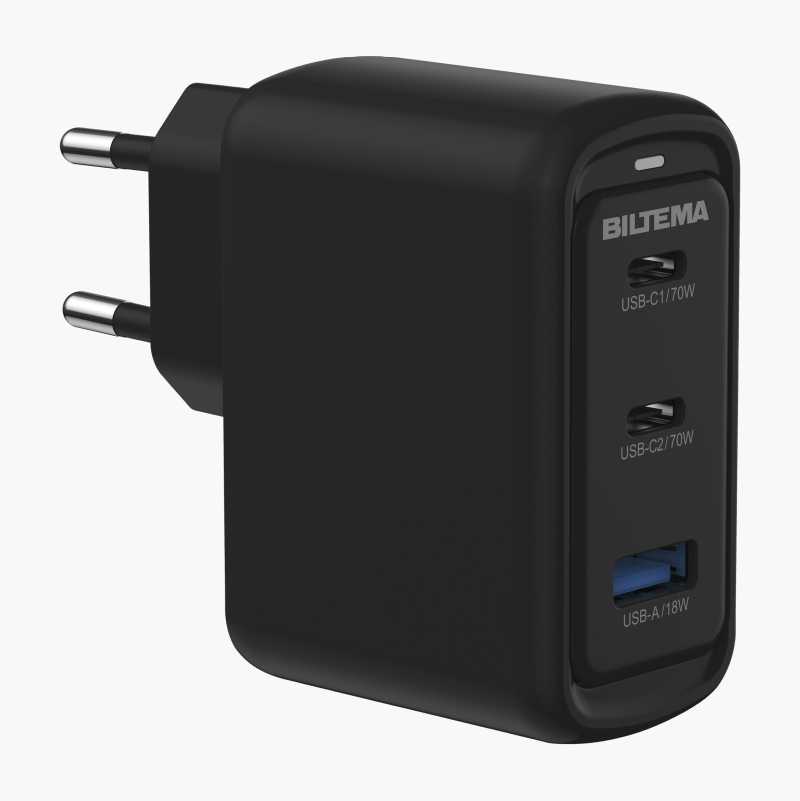 Quick charger USB C x 2 + A, 70 W - Biltema.se