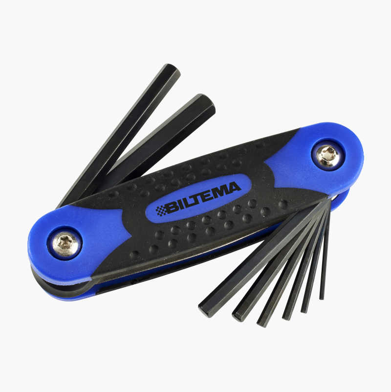 Allen key set, foldable, mm, 8 parts - Biltema.se
