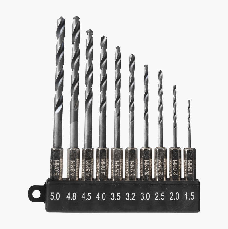 Drill bit set HSS-G, 10 parts - Biltema.dk