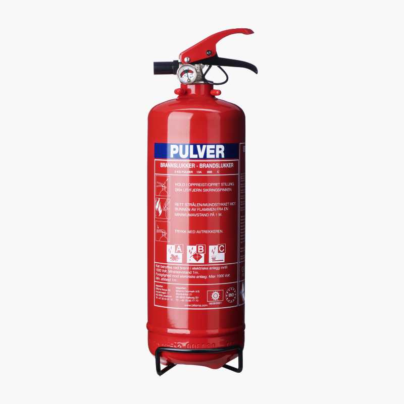 Fire extinguisher powder, ABC, 2 kg - Biltema.dk