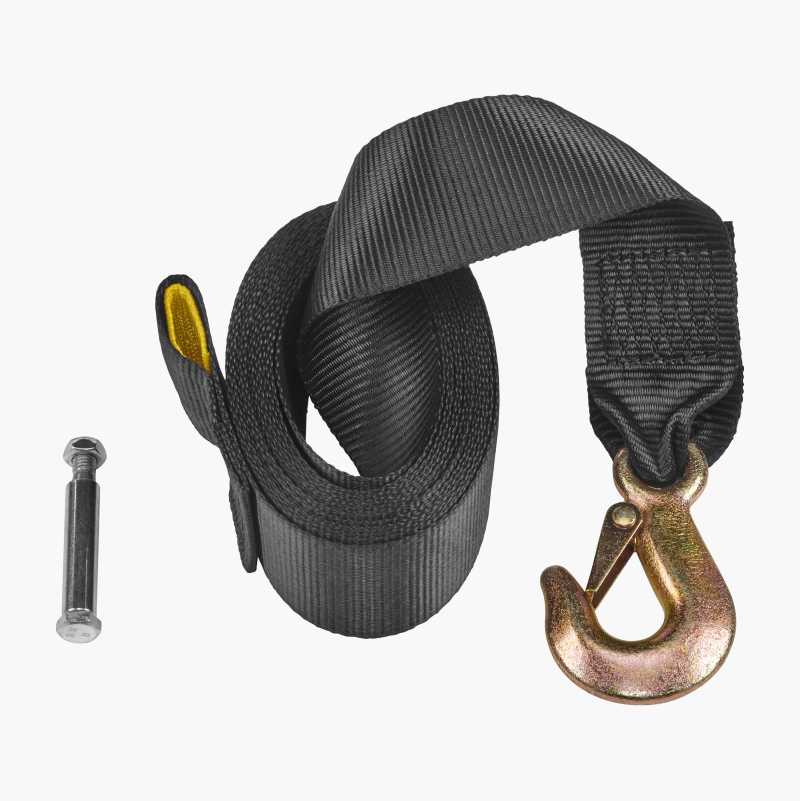 Winch band with hook, 50 mm x 10 m - Biltema.no