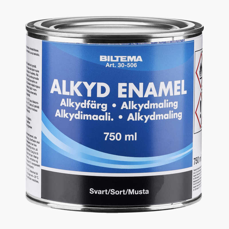 Alkyd Paint, black 0,75 litre - Biltema.no