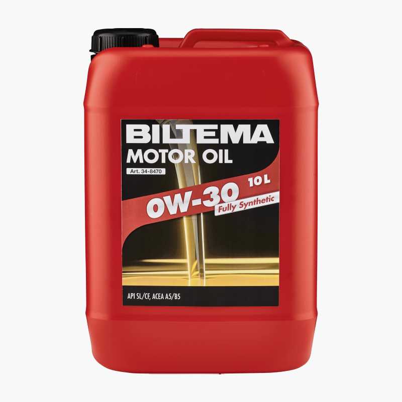 Fully synthetic motor oil ACEA A5/B5 0W-30, 10 litre - Biltema.fi